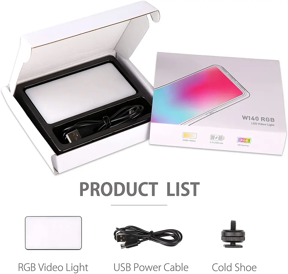 Lampe Pour Vlog Lampe LED LUXCEO RGB 2500K-9000K | CRI 95+, Batterie ...