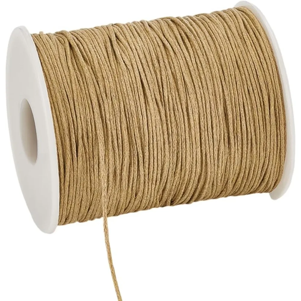 175 Yards 1mm Waxed Cotton Cord Brown Waxed String Wax Thread Beading ...