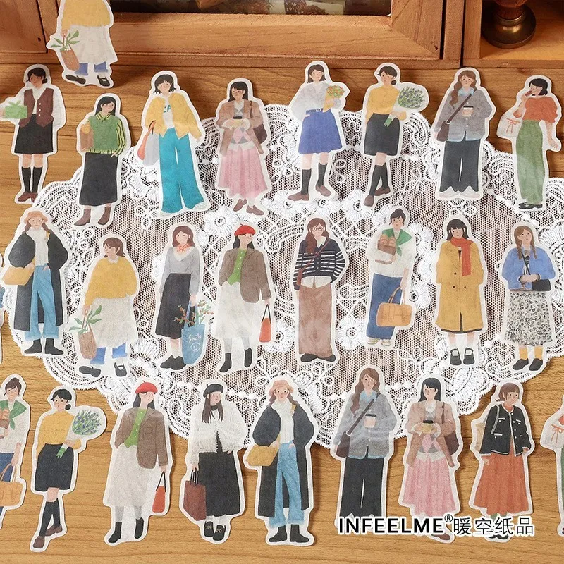 40-Pcs-People-Stickers-Cartoon-Fashion-Girl-Stickers-For-Scrapbooking ...