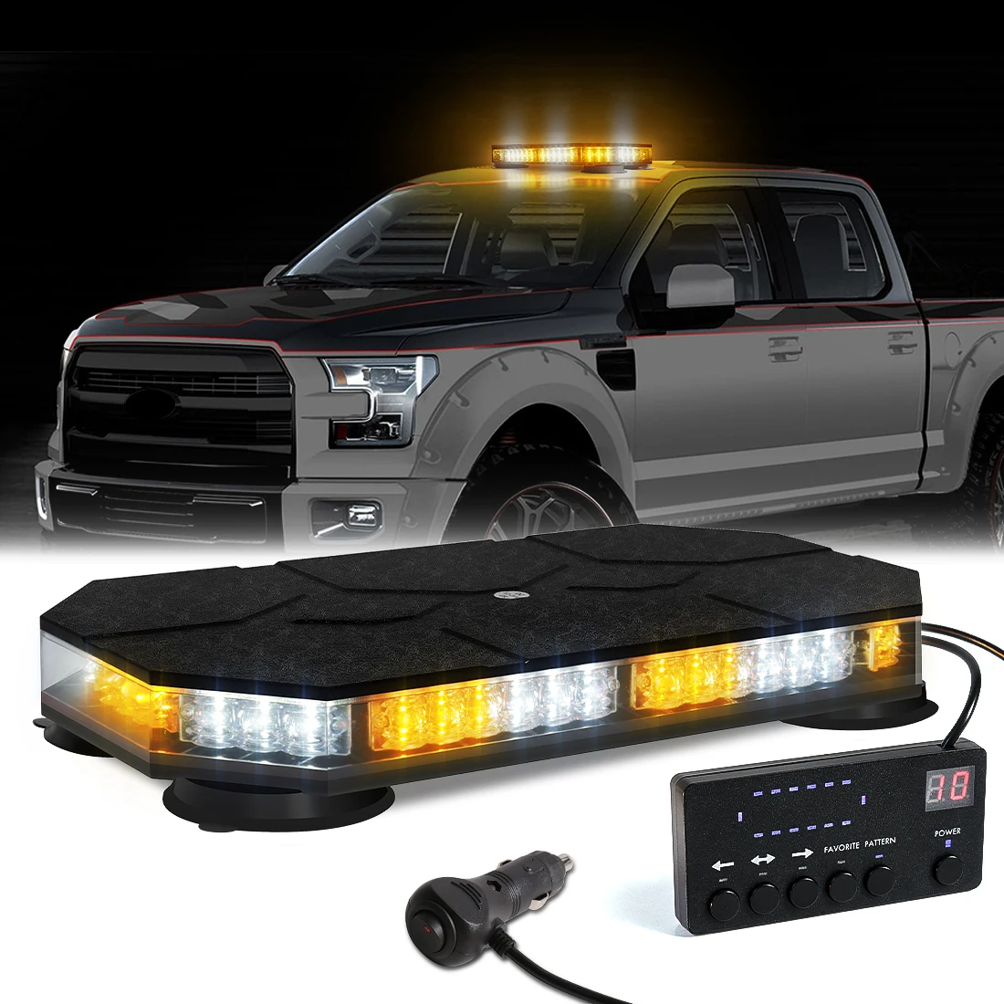 12V-24V-Car-Roof-Top-Strobe-Lights-Emergency-Warning-42-LED-Safety ...