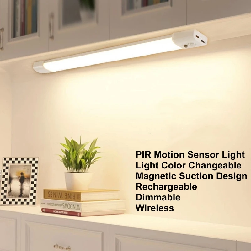 30-40-60-80cm-Wireless-PIR-Motion-Sensor-LED-Cabinet-Light-Rechargeable ...