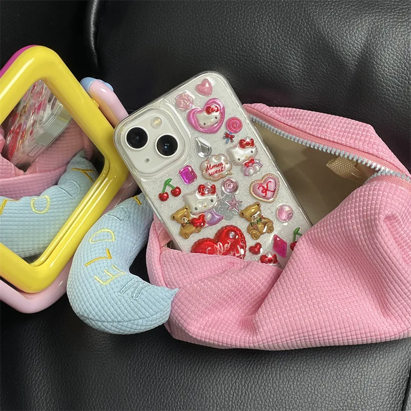 Funda-de-tel-fono-con-pegatina-3D-de-Helloes-Kittys-carcasa-trasera ...