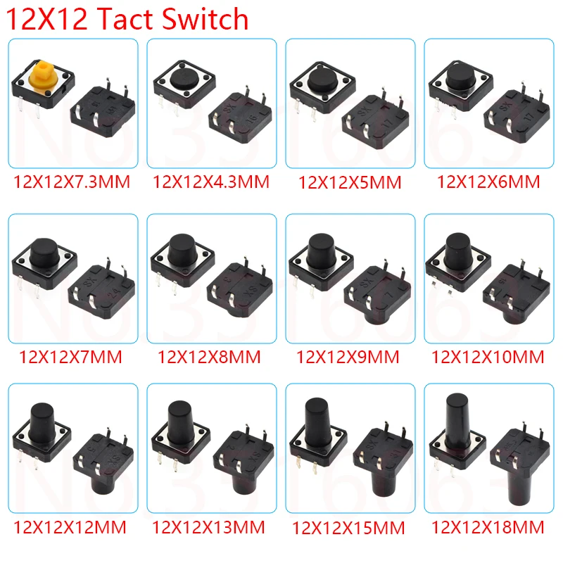 20PCS-Tactile-Tact-Mini-Push-Button-Switch-Micro-Switch-12x12-12-12-4 ...