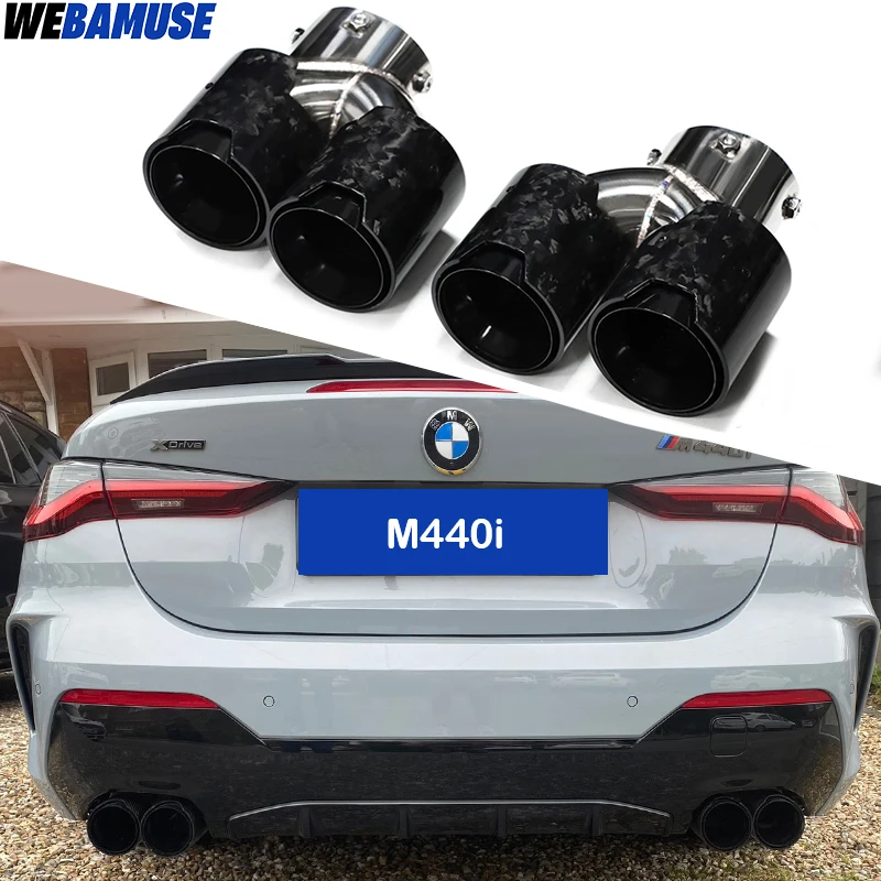 1 Pair Quad Carbon Fibre Exhaust Tailpipes For BMW M440i M340i M240i ...