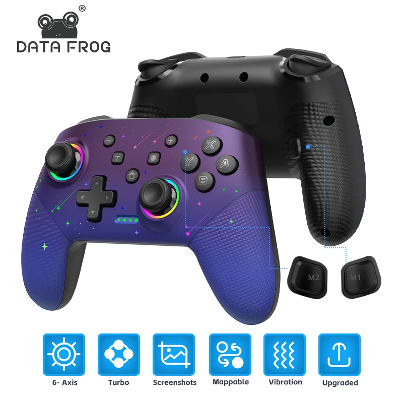 Data-Frog-controlador-inal-mbrico-para-Nintendo-Switch-Gamepad-Pro-con-funci-n-Turbo-programable ...