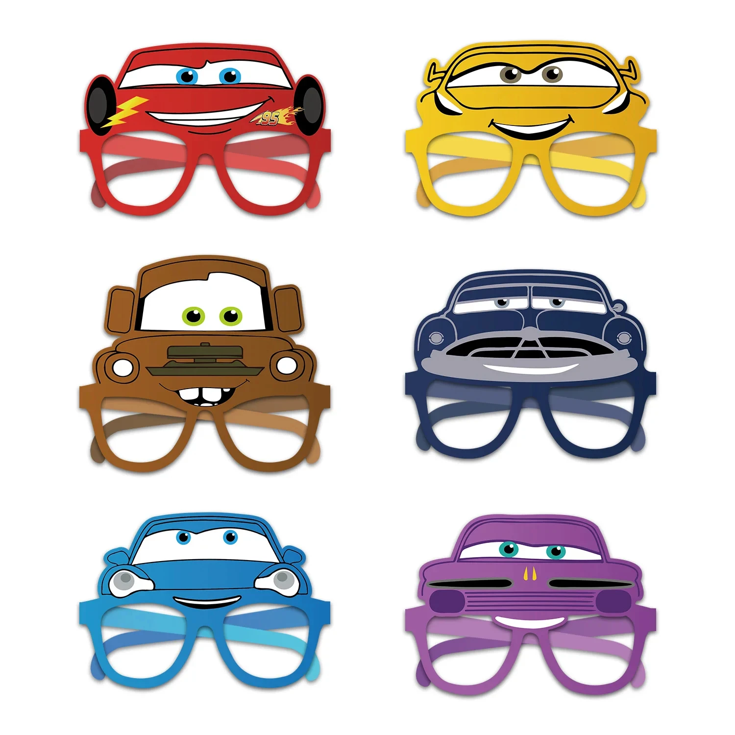 12Pcs Lightning McQueen Car Mask Party Supplies Racing Cars Paper ...