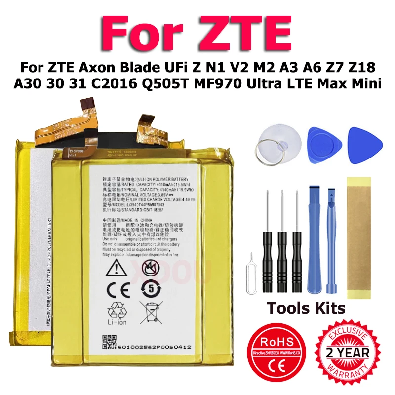 XDOU-Li3941T44P8H826453-Battery-For-ZTE-Axon-Blade-UFi-Z-N1-V2-M2-A3-A6 ...