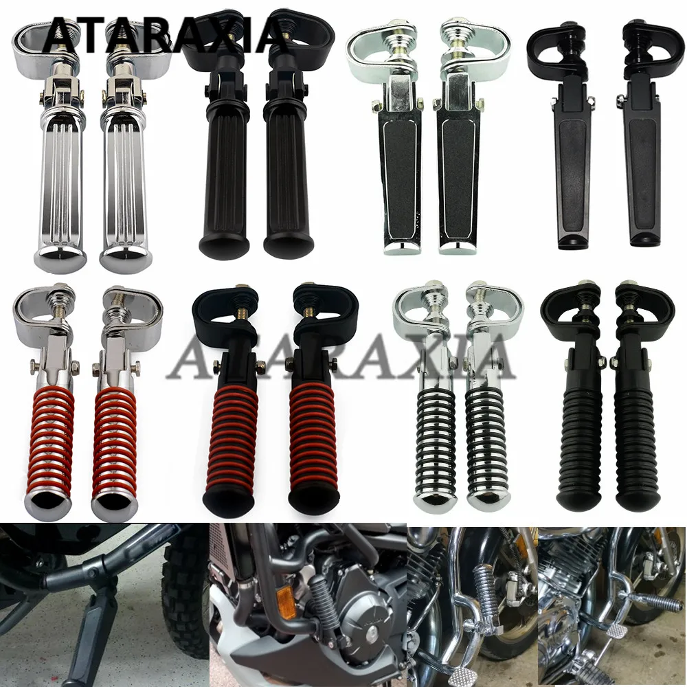 Motorcycle-Chrome-Black-7-8-1-Crash-Bar-Footrests-Clamp-Highway-O-Ring ...