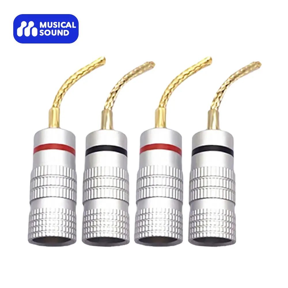 Musical-Som-Tran-ado-Banana-Plug-Connector-Hi-Fi-Speaker-Cable-24K-Gold ...