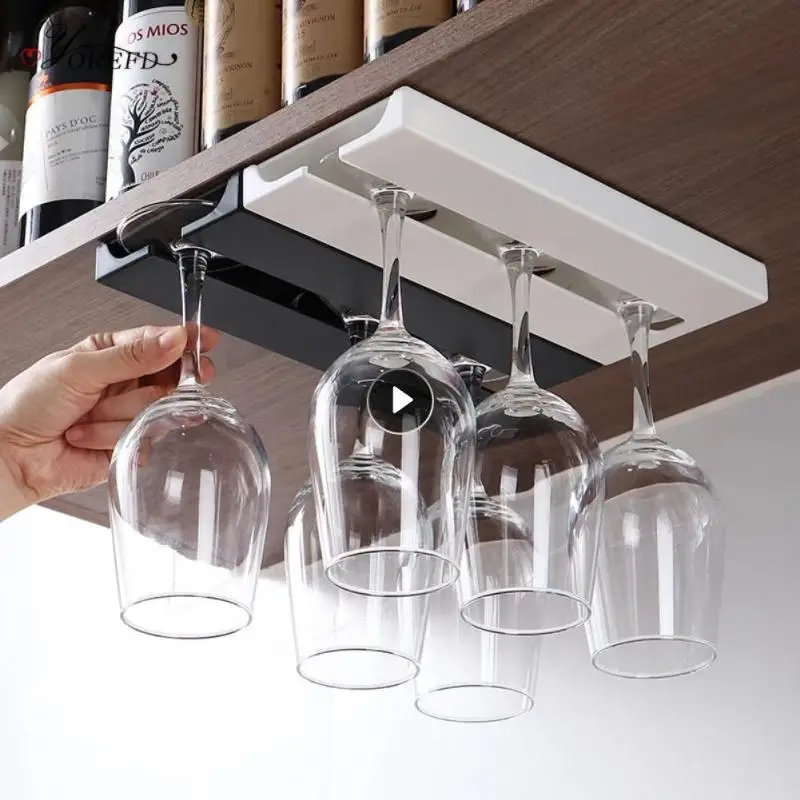 Wine Glasses Holder Bartender Stemware Hanging Rack Under Cabinet ...