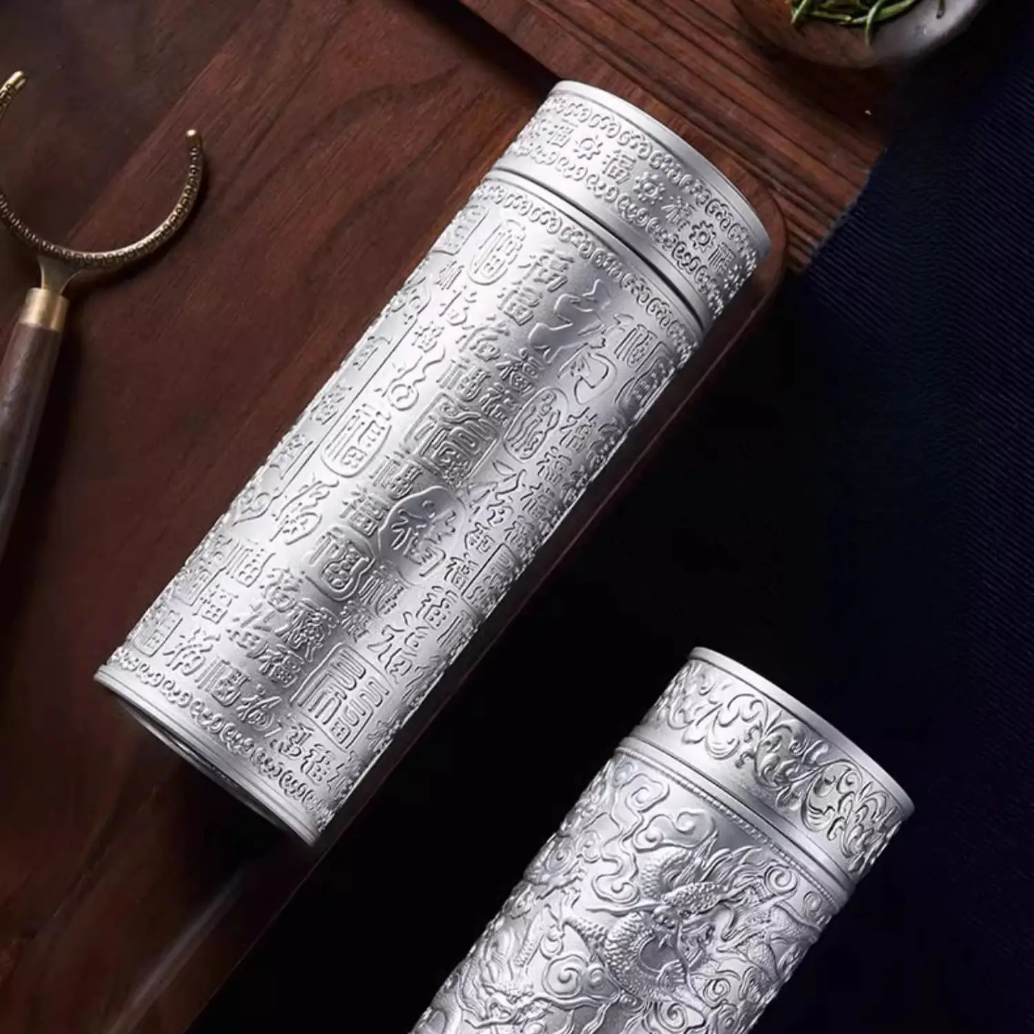 GIANXI-Silver-Thermos-Cup-Sterling-Silver-Liner-Free-Standing-Tea-Glass ...