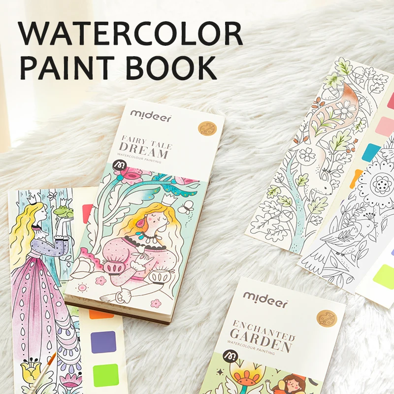 6 Colors 20Sheet Solid Watercolor Coloring Book Paint Set Water Color ...