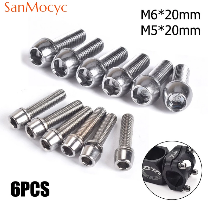 1-Pcs-6-Pcs-Bicycle-Handlebar-Screws-Stainless-Steel-M5-M6-MTB-Bike ...