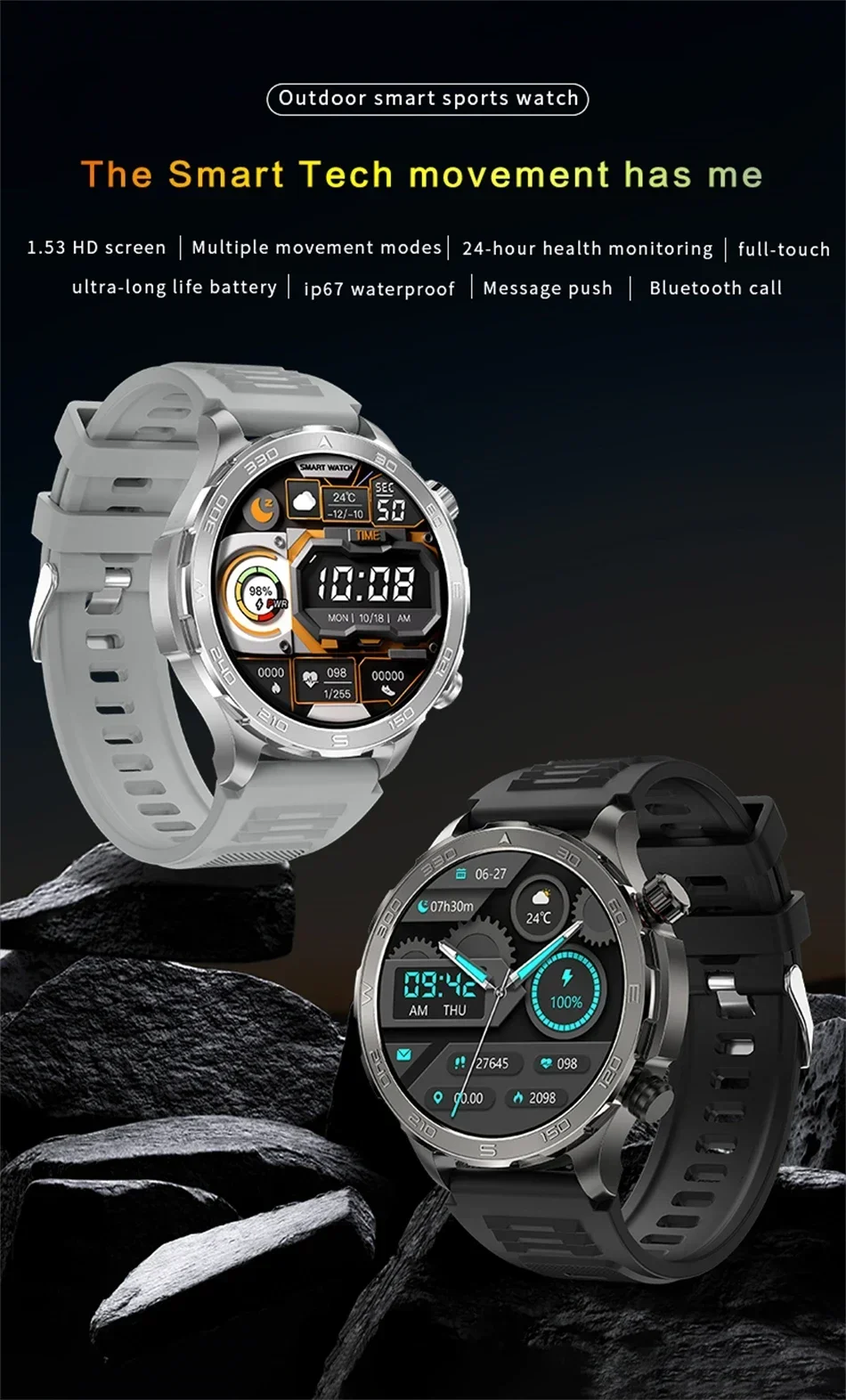 Xiaomi 2025 New Bluetooth Call Smart Watch AMOLED HD Large Screen Heart ...