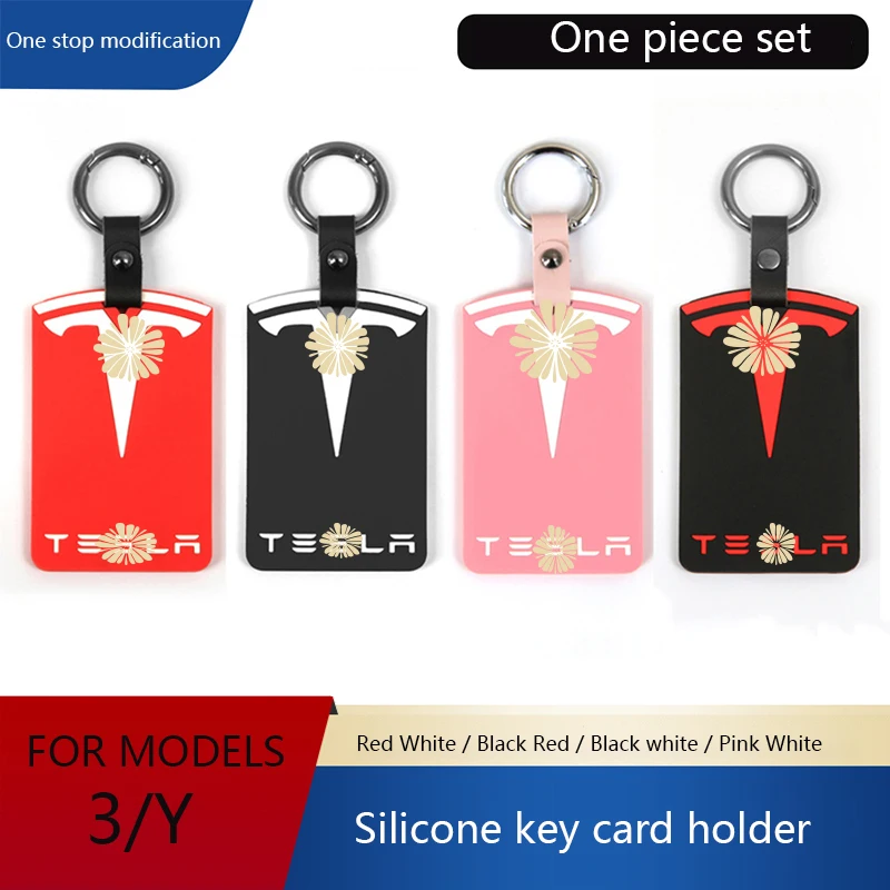 Car-Card-Key-Holder-For-Tesla-Model-3-Y-Silicone-Car-Card-Key-Case ...