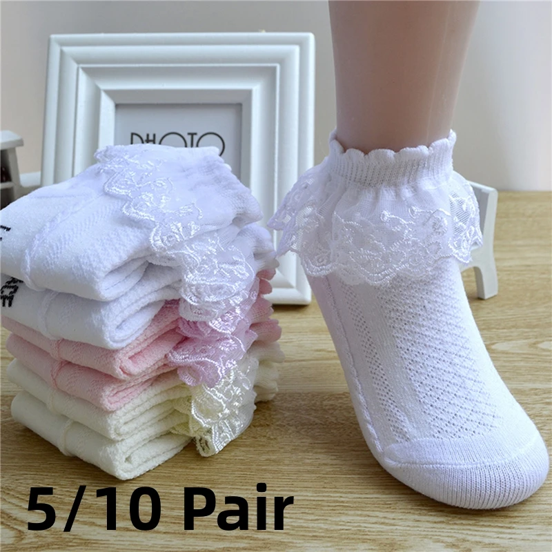 Calcetines-de-encaje-con-volantes-para-ni-as-malla-de-princesa ...