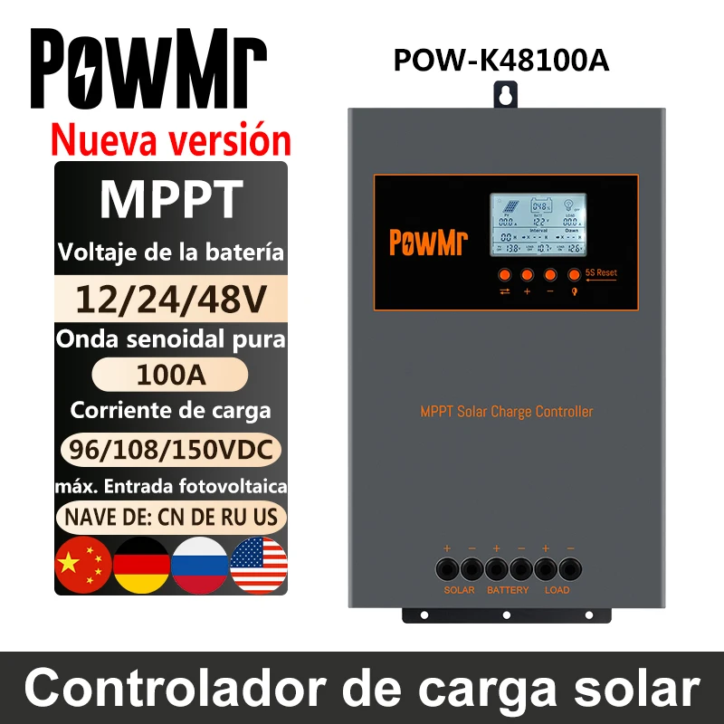 Powmr Mppt 100a Solar Charge Controller 12v 24v 48v, 47% OFF