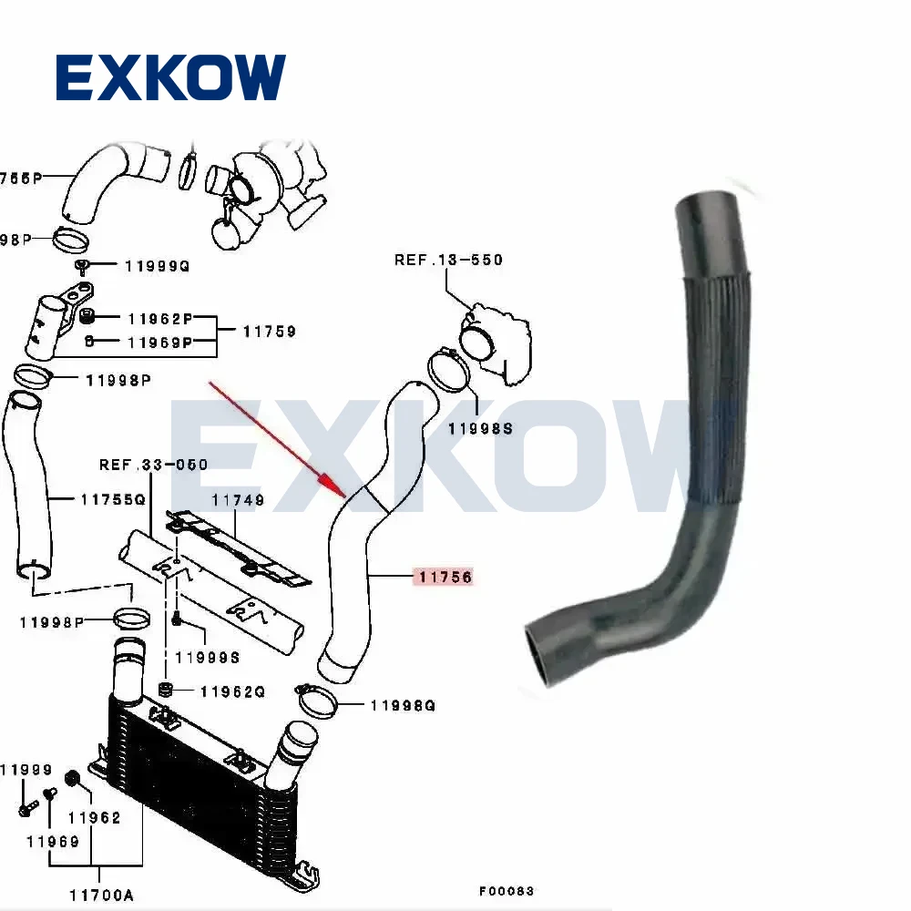 New-Inter-Cooler-Outlet-Hose-Pipe-for-Mitsubishi-Pajero-Montero-V88W ...