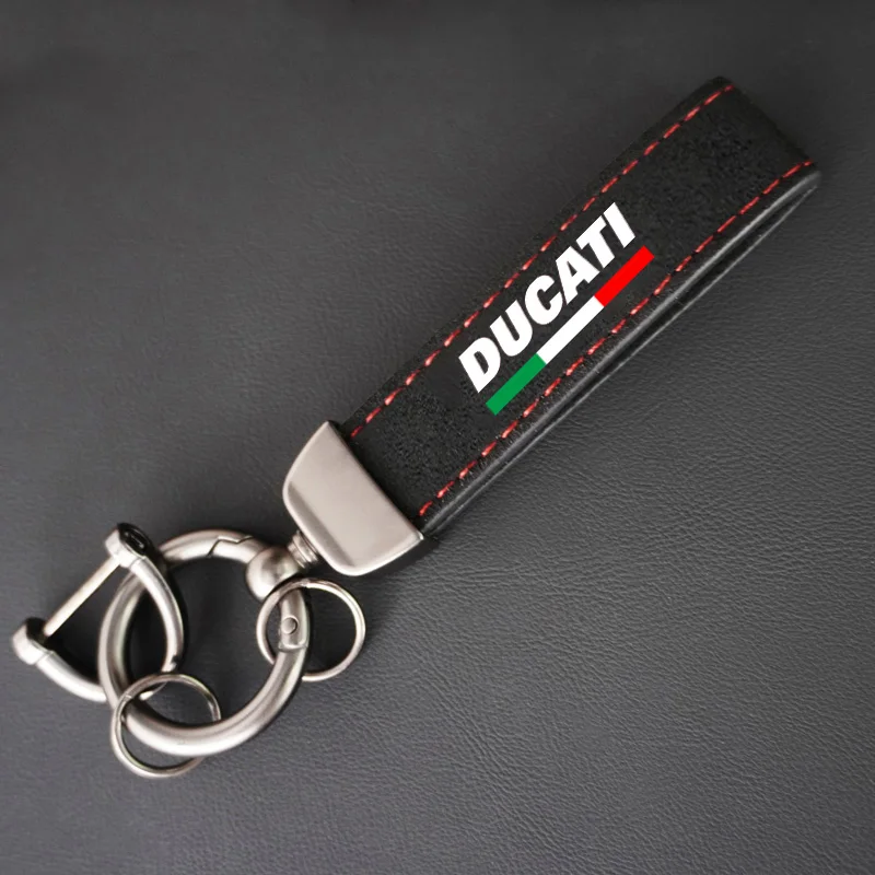 Suede Motorcycle Car Logo Keychain Key Ring Accessories For Ducati ...