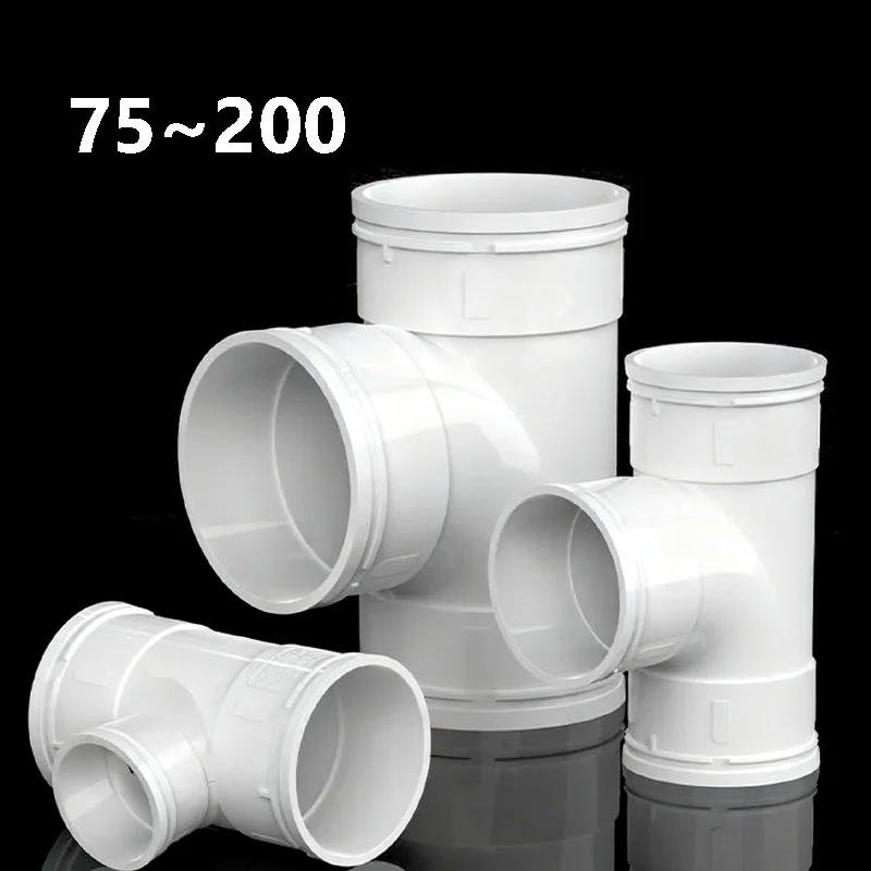 75mm~200mm White PVC Drain Pipes Fittings Tee Drain Pipe Fittings ...