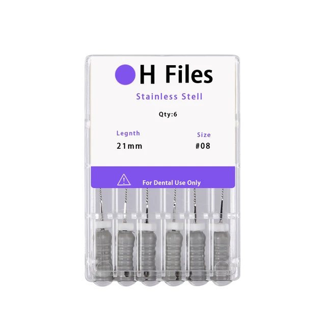 6Pcs/Pack Dental H Files Stainless Steel Endodontic Root Canal Files ...