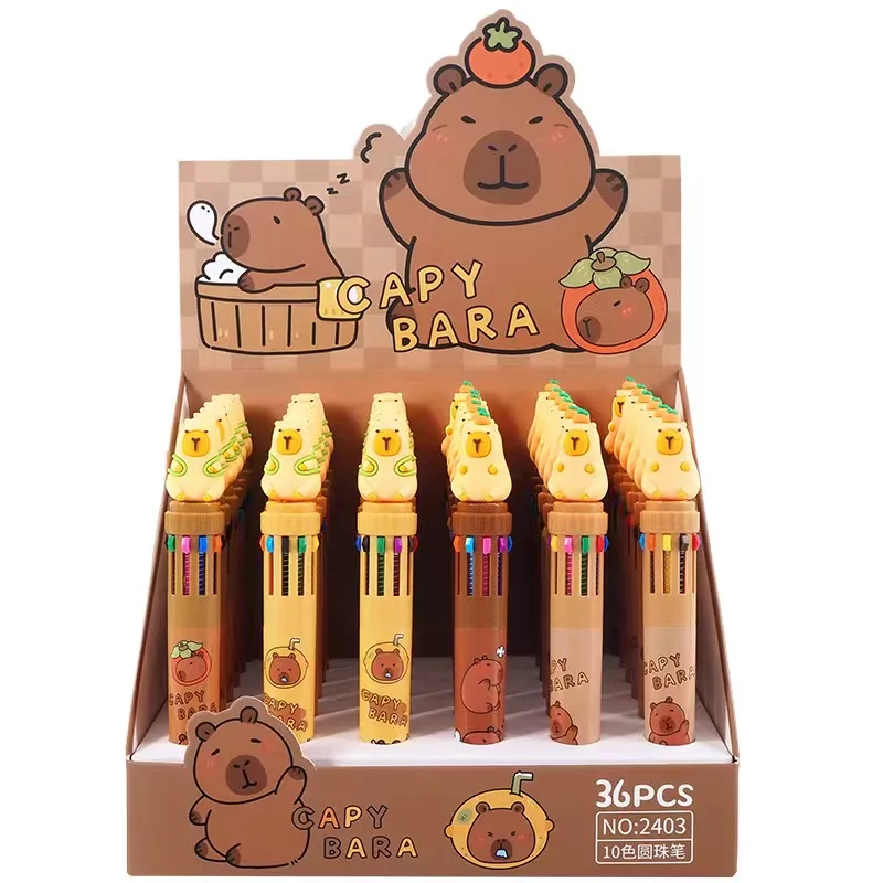 6Pcs-Capybara-Cartoon-Power-10-Colors-Chunky-Ballpoint-Pen-Kawaii ...