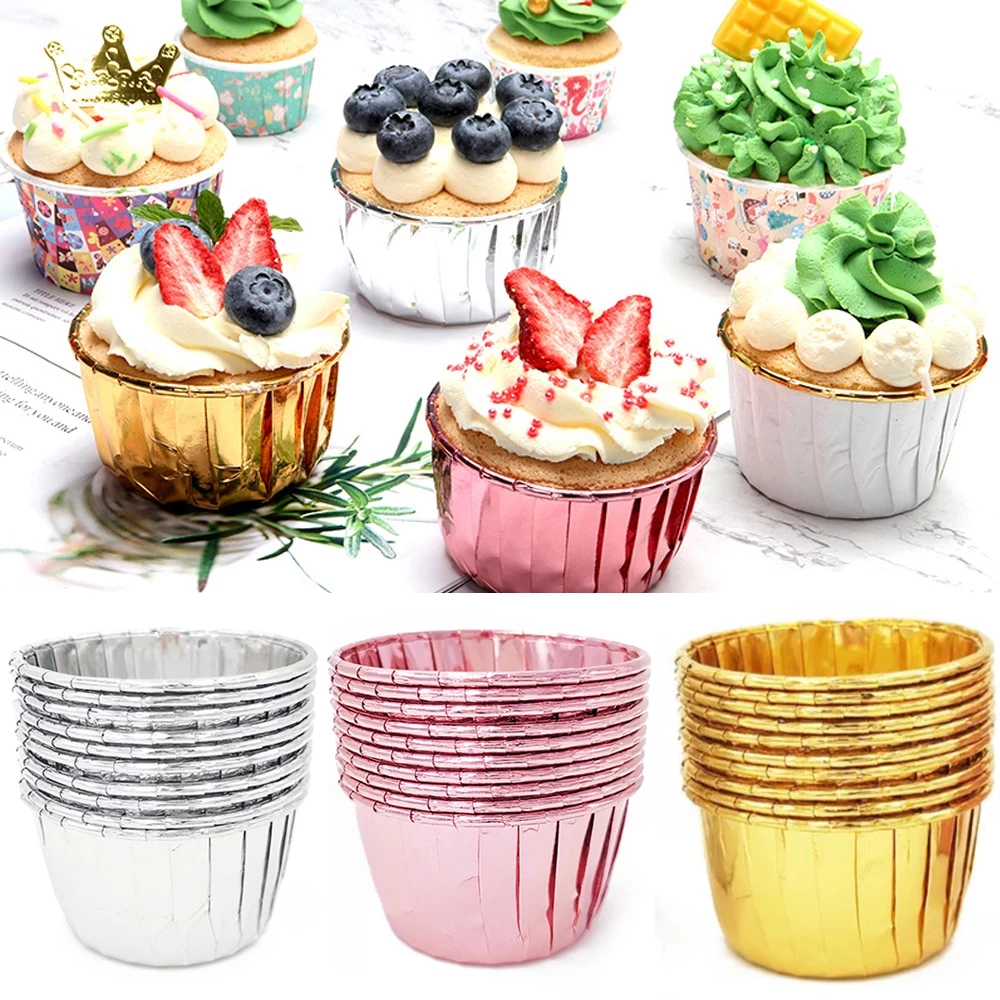 10/50pcs Cupcake Paper Cup Oilproof Cupcake Liner Baking Cup Tray Case ...