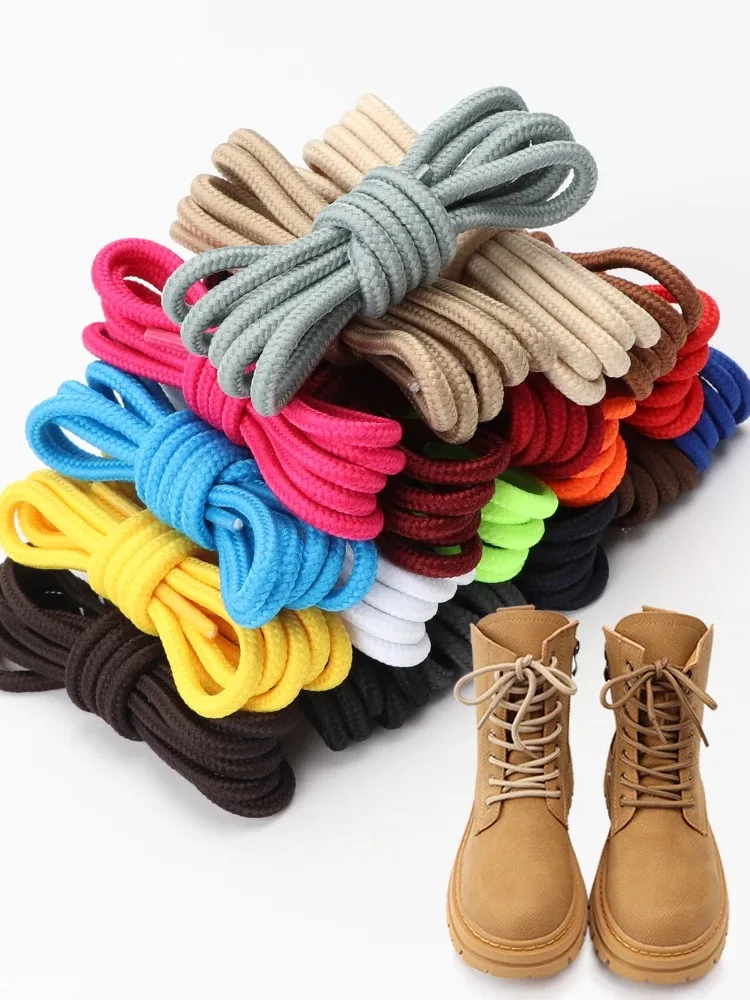 1-Pair-2-Pairs-Round-Solid-Color-Durable-Shoe-Laces-Sneakers-Elastic ...