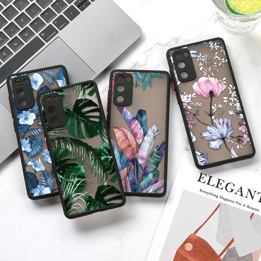 Green Leaves Matte Case For Samsung A55 A54 5G A53 A52 A35 A34 A33 A32 ...