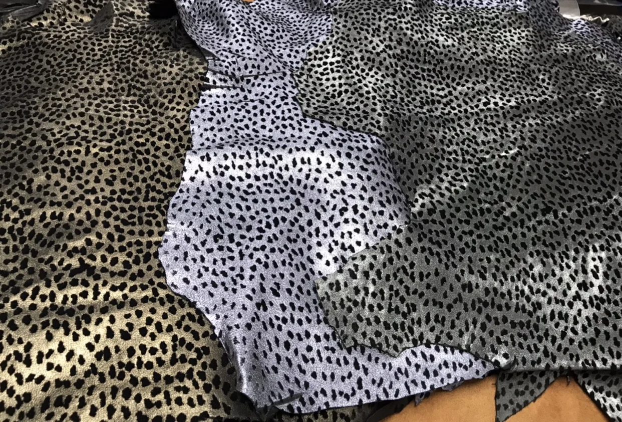 Italian Full-grain Sheepskin Leopard Print, Gold, Silver, Black, Silver ...