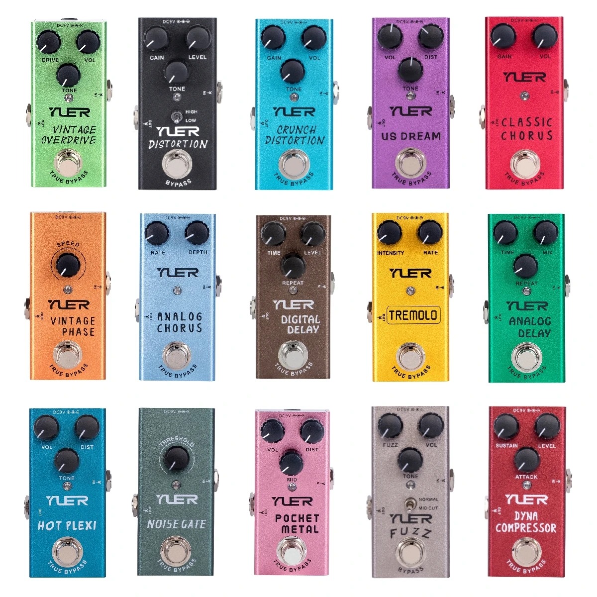 YUER-Ru-do-guitarra-efeito-pedais-Overdrive-distor-o-Chorus-fase ...