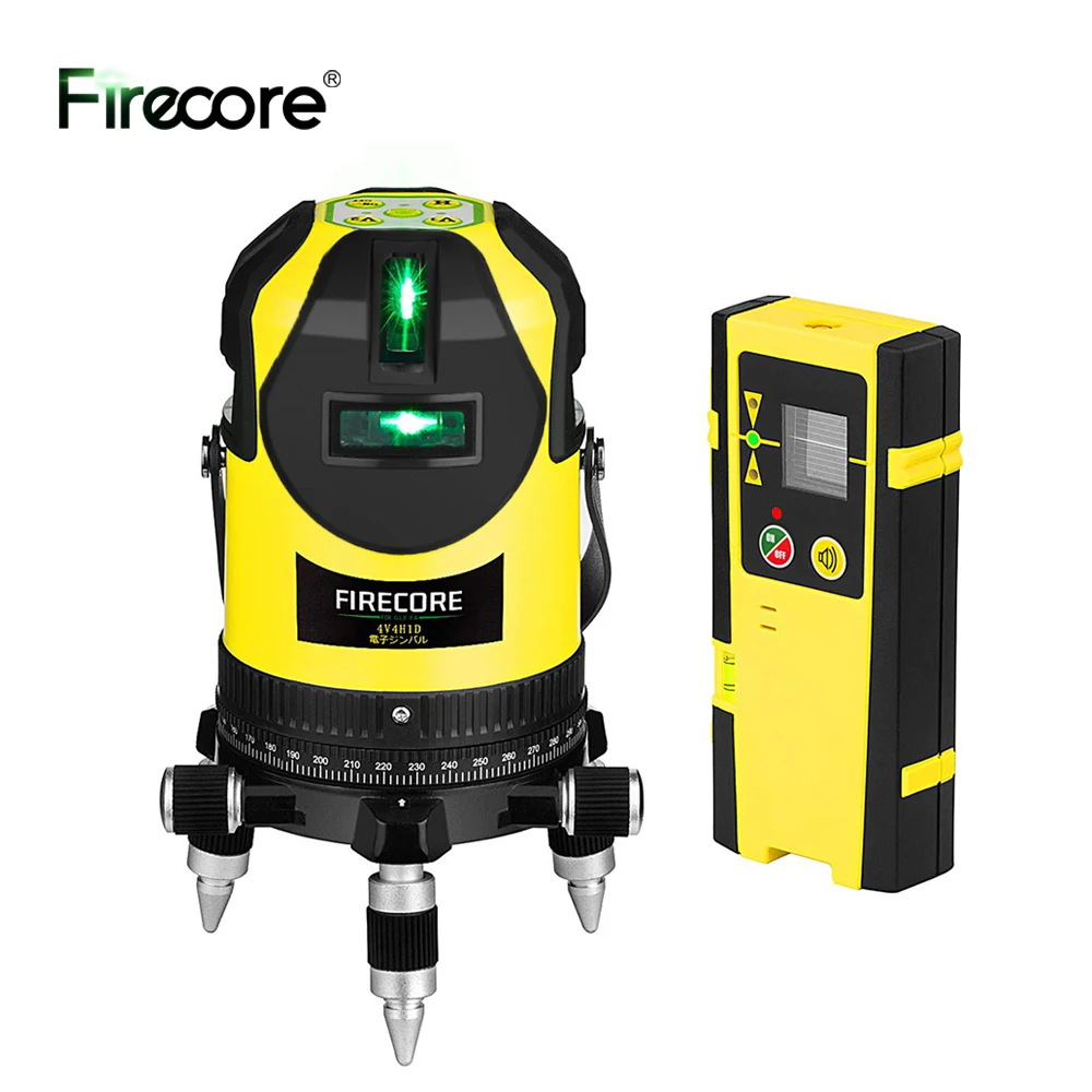 FIRECORE Nivel láser verde de 8 líneas, autonivelante electrónico, 360 líneas cruzadas láser ...