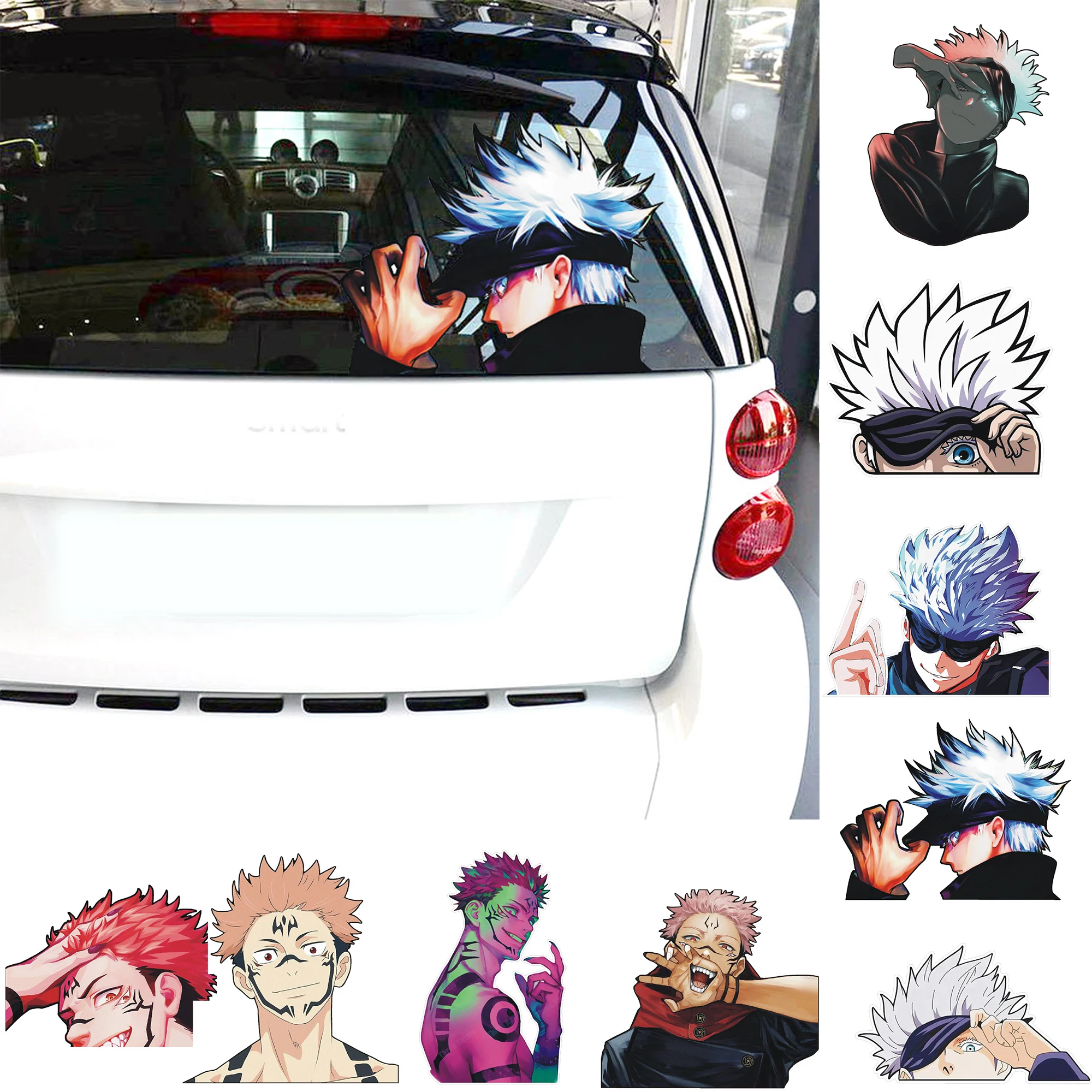 Anime Car Reflective 18*19CM Sticker Jujutsu Kaisen Characters Gojo ...