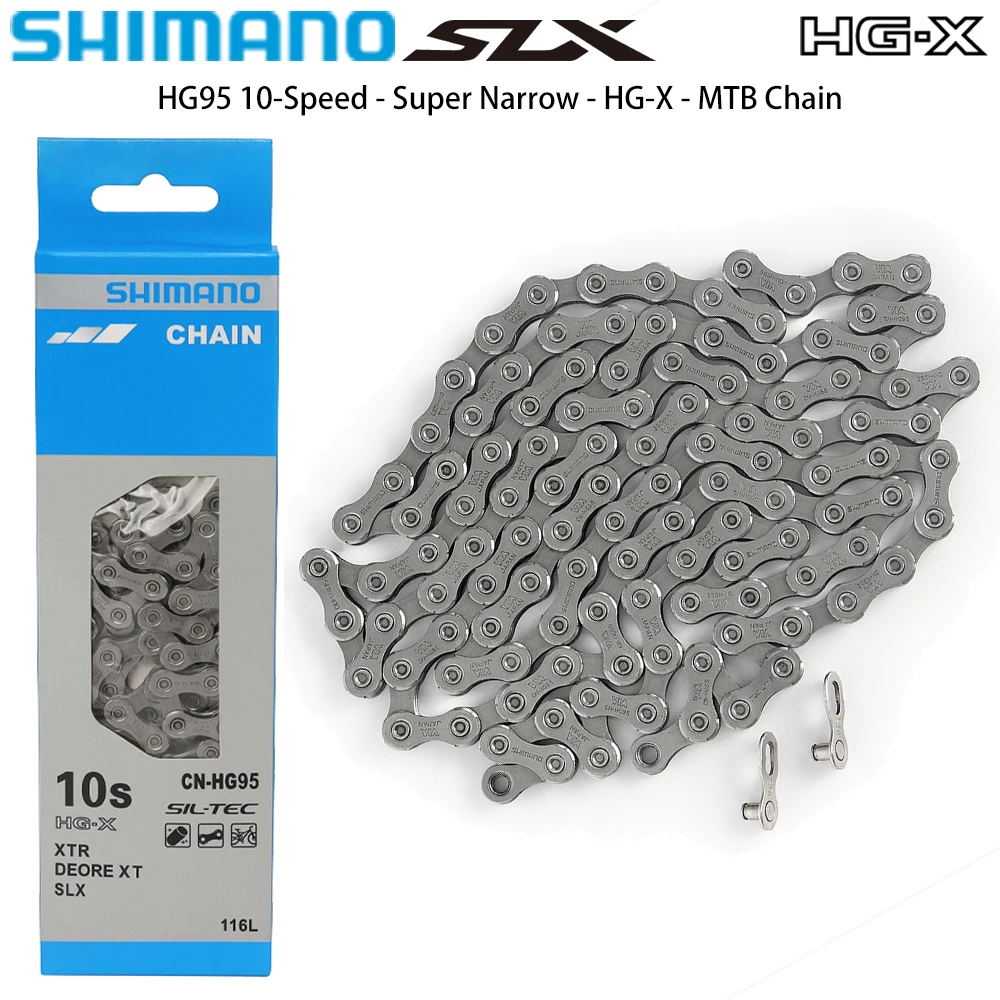 SHIMANO-SLX-HG95-Chain-for-MTB-Bike-Ebike-10-Speed-10s-10v-HG-X-Super ...