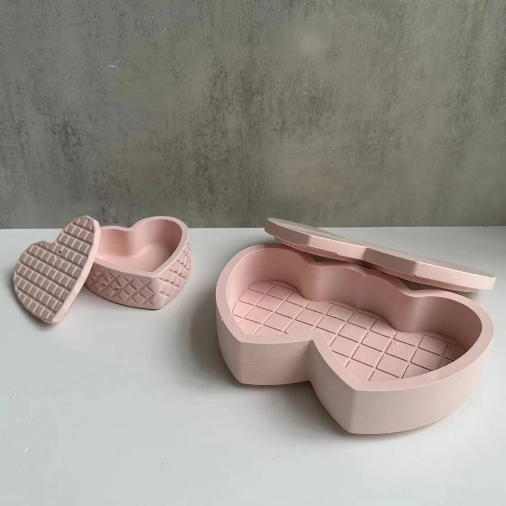 Heart-Shaped-Storage-Box-Gypsum-Mold-Storage-Box-Silicone-Mold-for-Pot ...