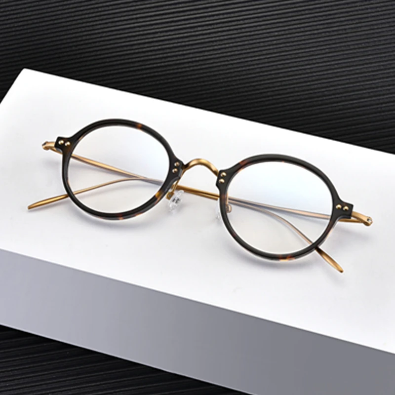 Japanese-Design-Retro-Small-Round-Titanium-Glasses-Frame-Men-Optical ...