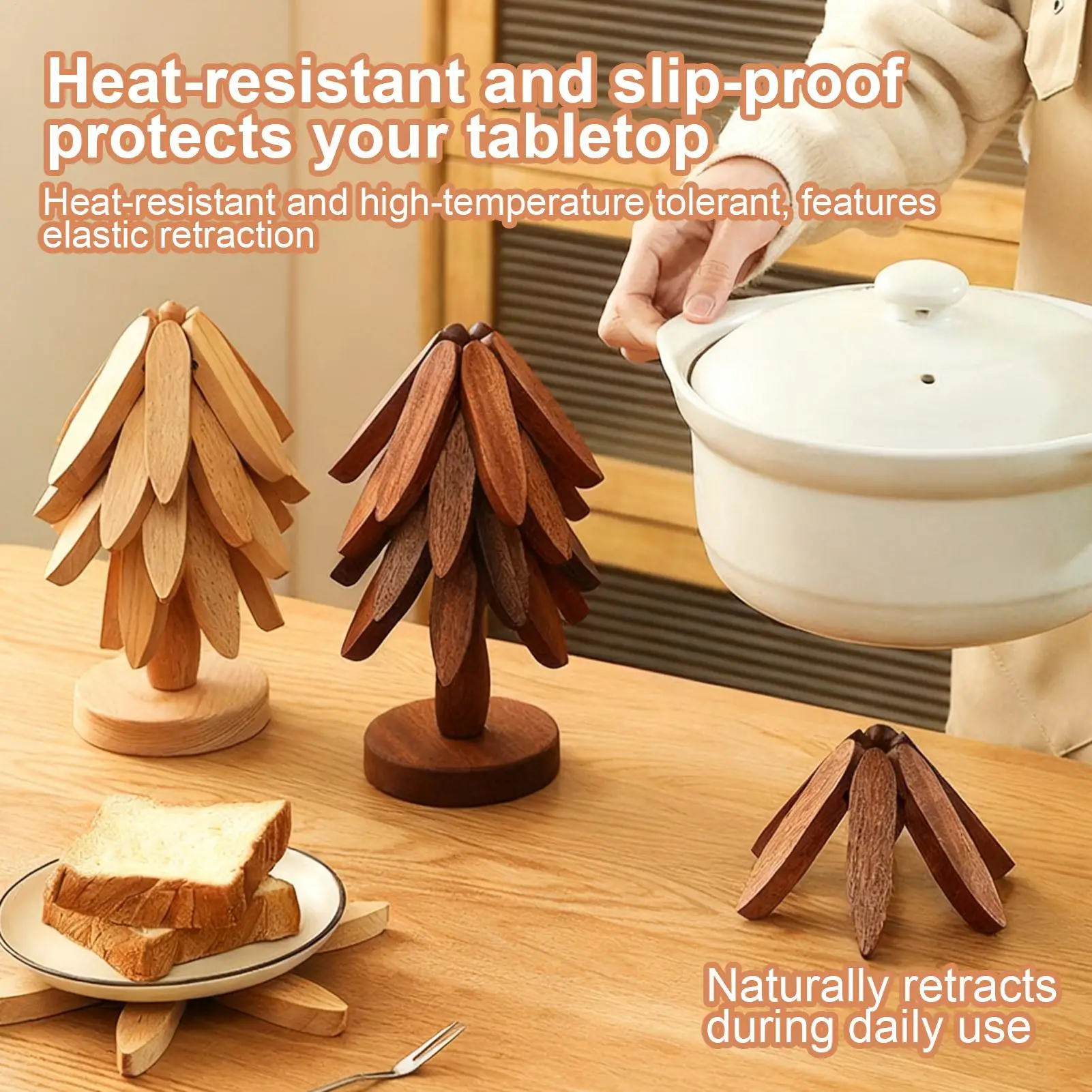 Wood Trivet Tree Shape Coaster Anti-Scalding Cookware Coaster for ...