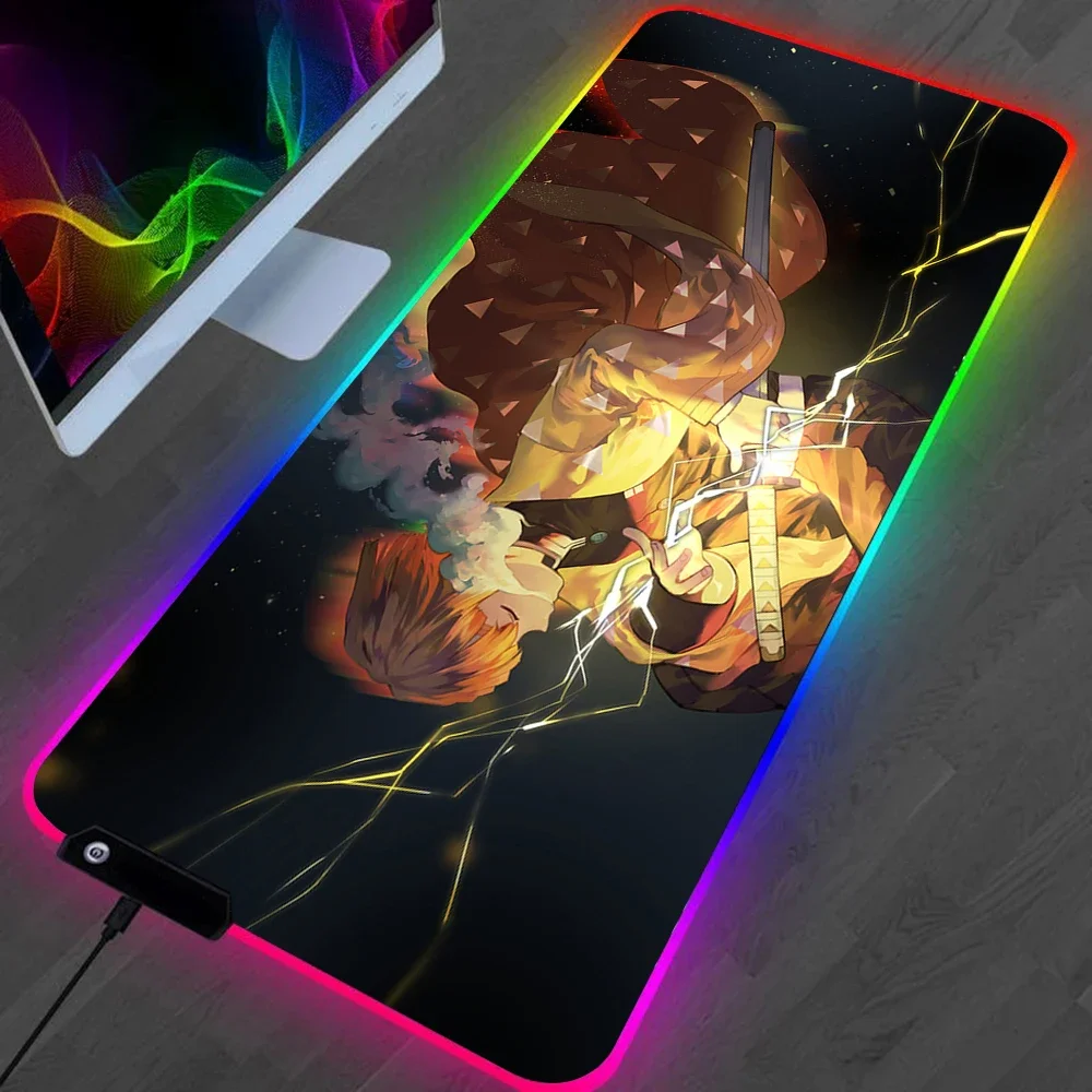 Demon-Slayer-alfombrilla-de-rat-n-LED-Zenitsu-Agatsuma-para-juegos ...