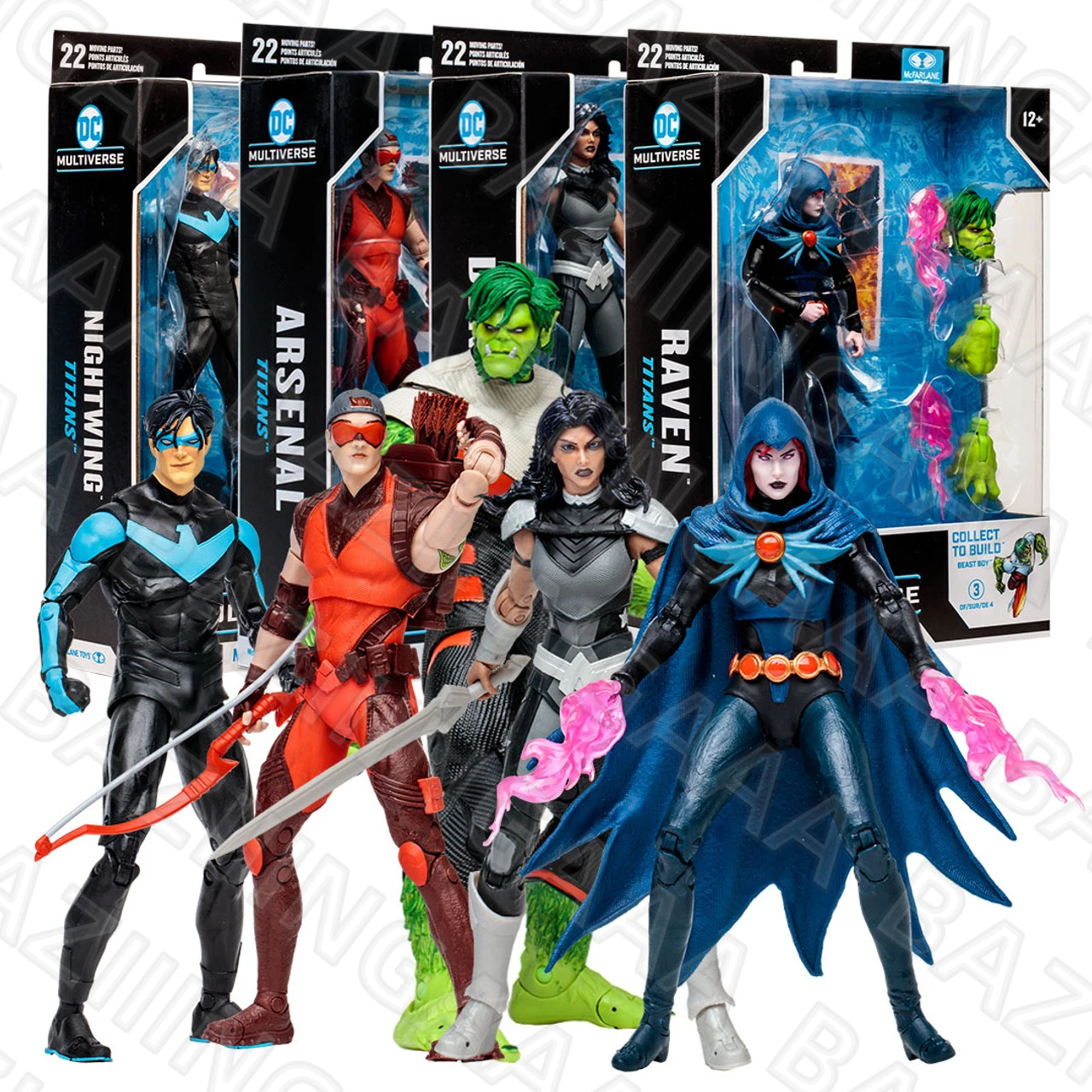Mcfarlane brinquedos titans pacote conjunto (4) com besta menino 7 ...