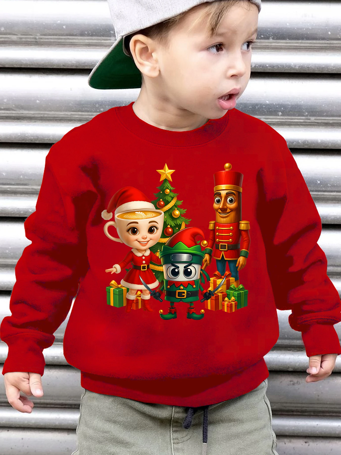 Boys Italian Brainrot Character Print Sweatshirt Casual Pullover Girl ...