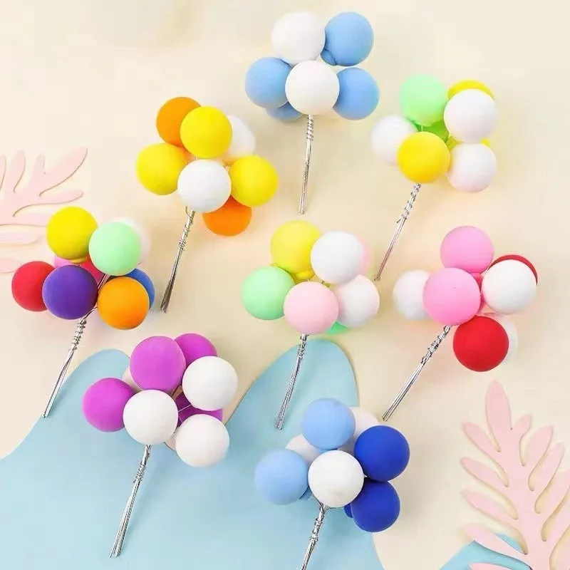8pcs-Ball-Bundle-Colorful-Clay-Balloons-Cake-Toppers-Creative-Cupcake ...