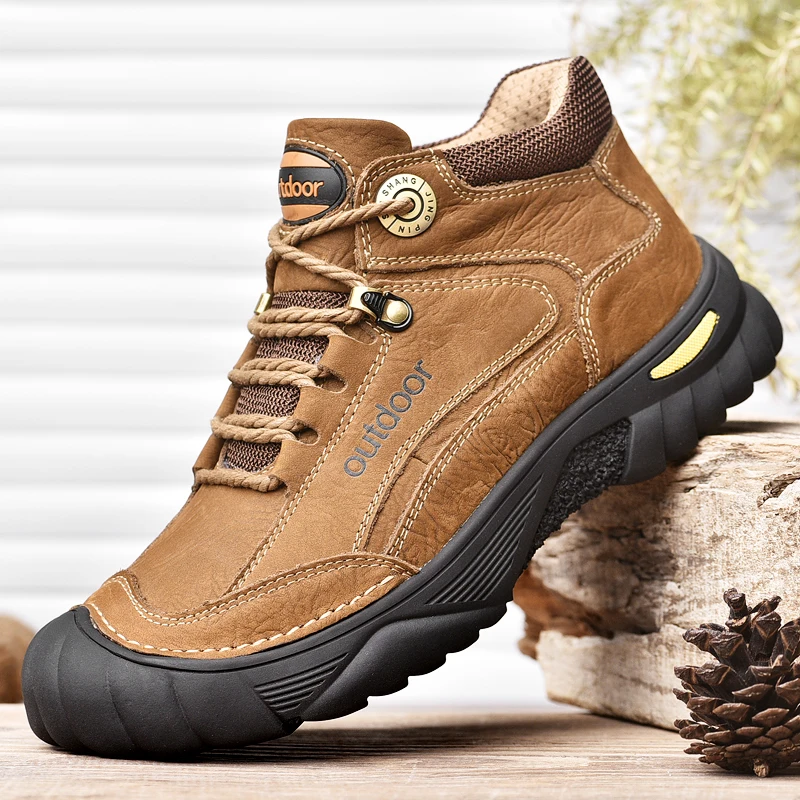 HIKEUP-Men-s-Outdoor-Hiking-Shoes-Cow-Leather-Winte-Boot-Waterproof-Non ...