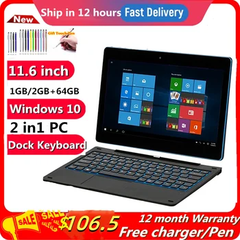 Tableta PC con Windows 10 De 11,6 pulgadas, 2GB de RAM, 64GB de rom, 2 ...