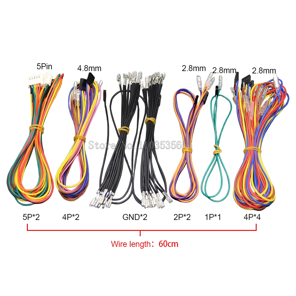 2-Players-Xm10-Cable-Length-60cm-Joystick-Pc-USB-Encoder-Wiring-2-8mm ...