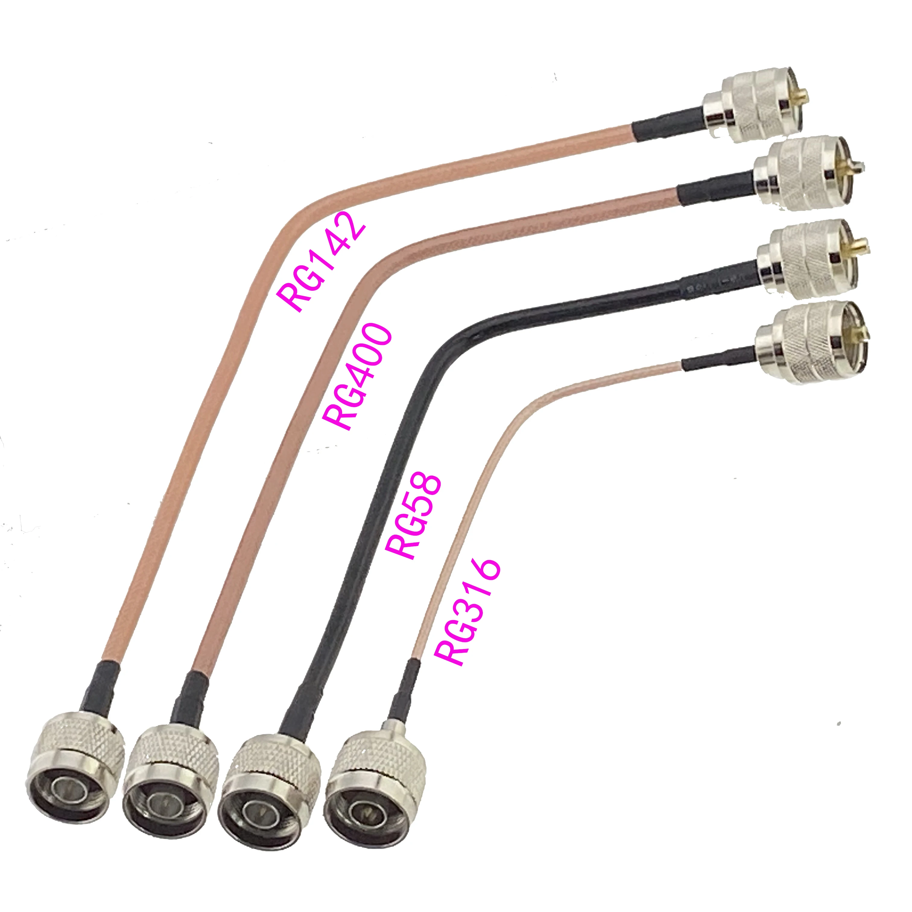RG316-RG58-RG142-RG400-UHF-PL259-Male-Plug-to-N-Male-Straight-Connector ...