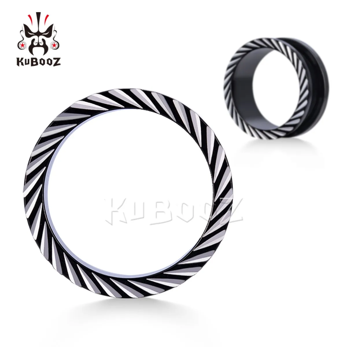 KUBOOZ-Simple-Stainless-Steel-Hollow-Pattern-Ear-Tunnels-Expander-Plugs ...