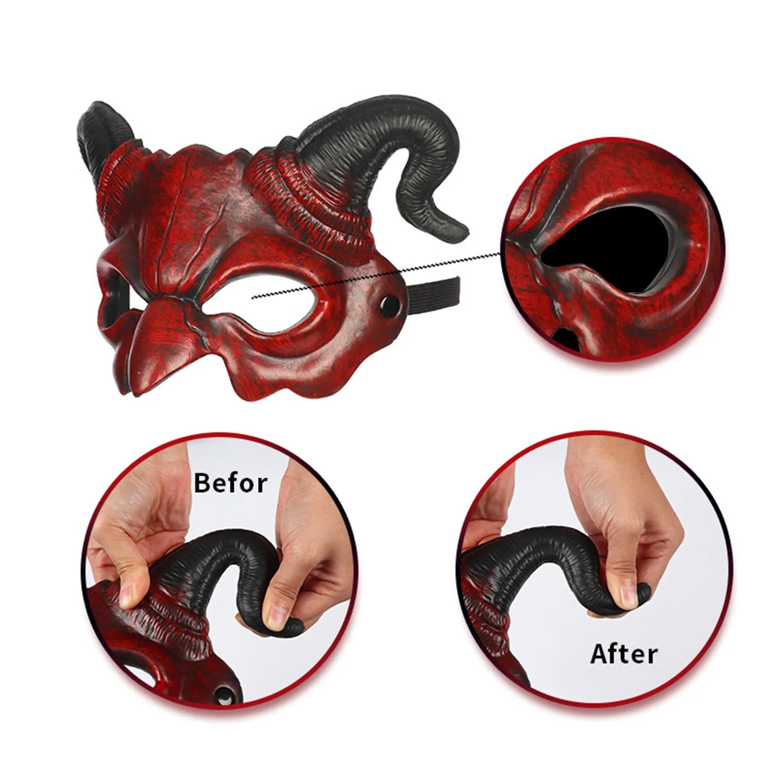 Foam-Demon-Goat-Man-Half-Face-Mask-Masquerade-Cosplay-Party-Props ...