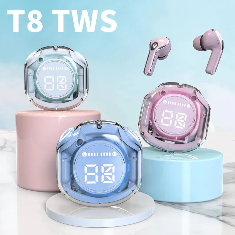 NEW T8 TWS Wireless Bluetooth Headset 5.3 Headphones Sport Gaming ...