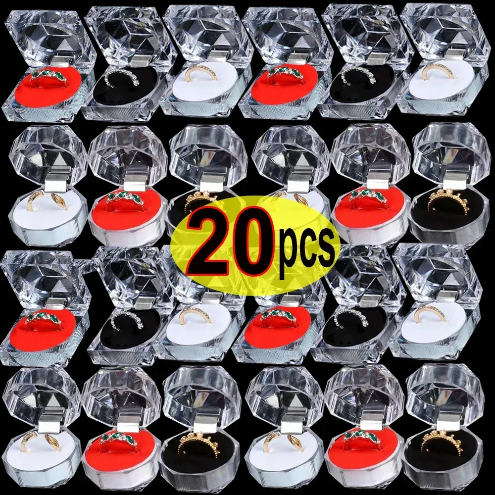 Acrylic-Organic-Glass-Transparent-Ring-Box-Wedding-Jewelry-Storage-Case ...