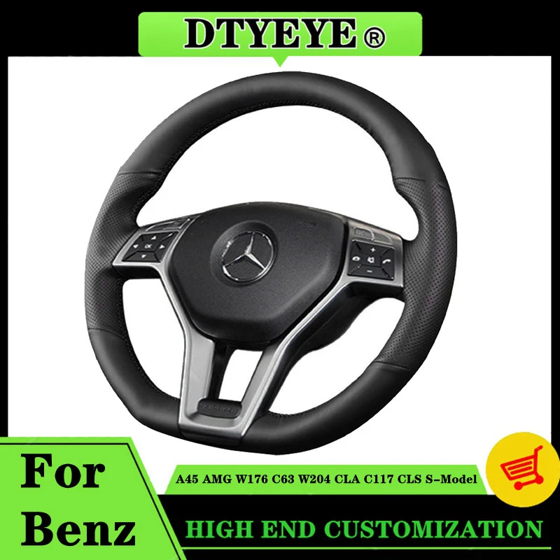 Car Steering Wheel Cover For Mercedes Benz A45 AMG W176 C63 W204 CLA ...